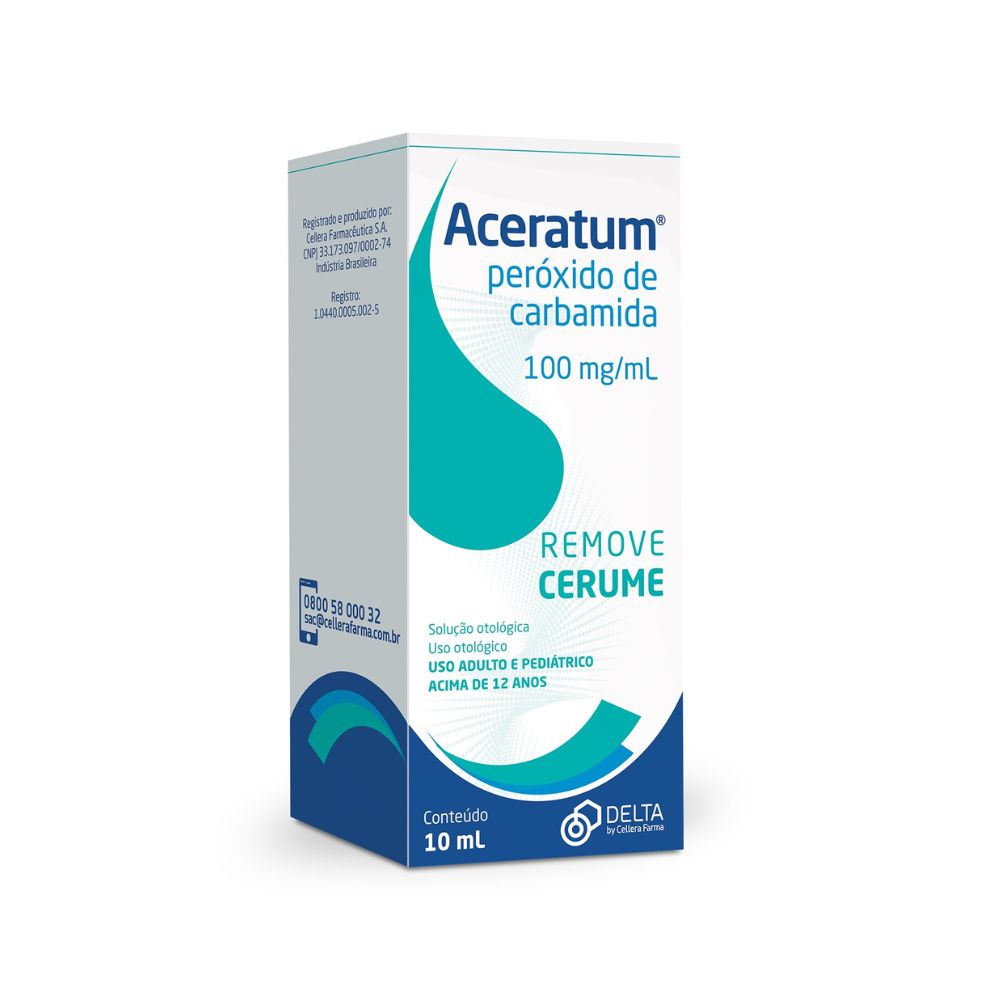 Aceratum Peróxido de Carbamida 100mg/ml frasco 10ml - Farmácias São João