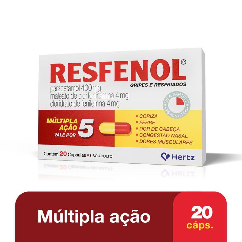Resfenol 400mg 20 Cápsulas Gelatinosas Duras - Farmácias São João