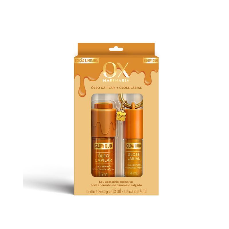 Kit OX Mari Maria Glow Duo Óleo Capilar 15ml + Gloss Labial 4ml ...