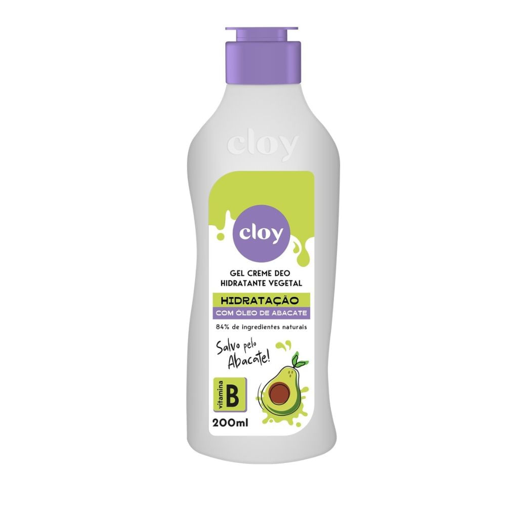 Gel Creme Deo Hidratante Cloy 200ml com Óleo de Abacate - Farmácia São João