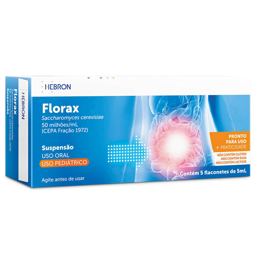 Florax Pediátrico 5 Flaconetes 5ml Hebron - Farmácia São João