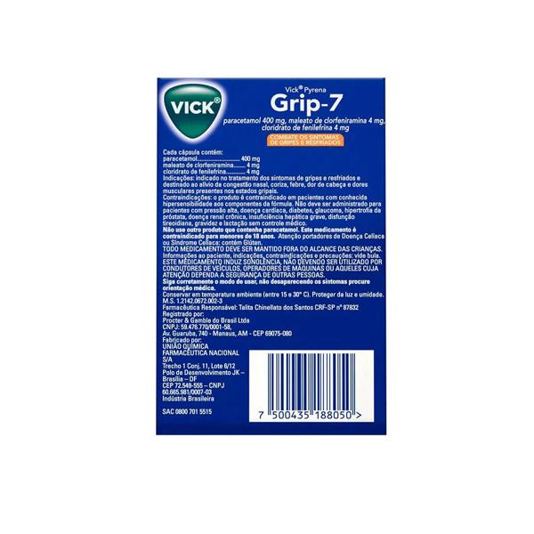Vick Pyrena Grip-7 10 Cápsulas Procter - Farmácia São João